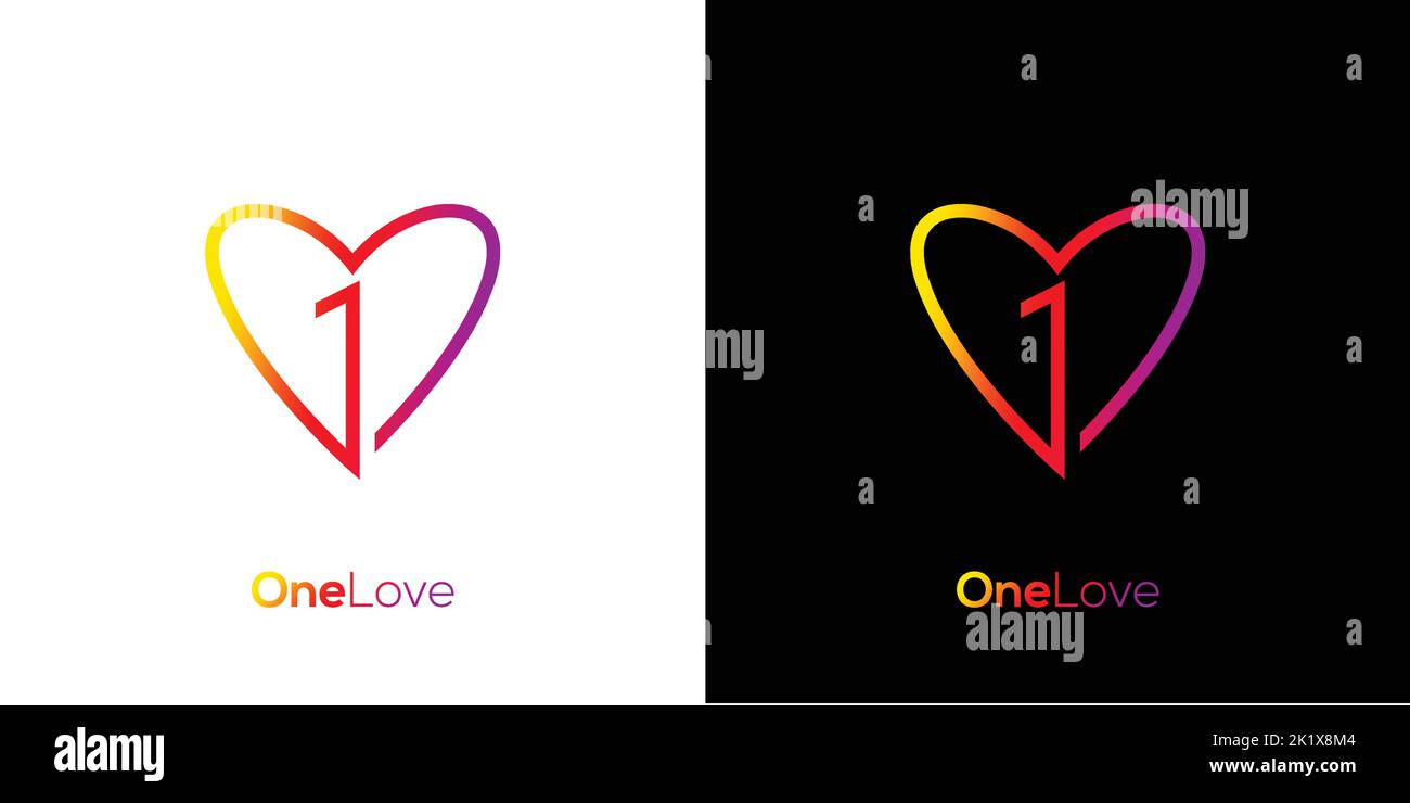 Modern and charming one love logo design Stock Vector Image & Art - Alamy