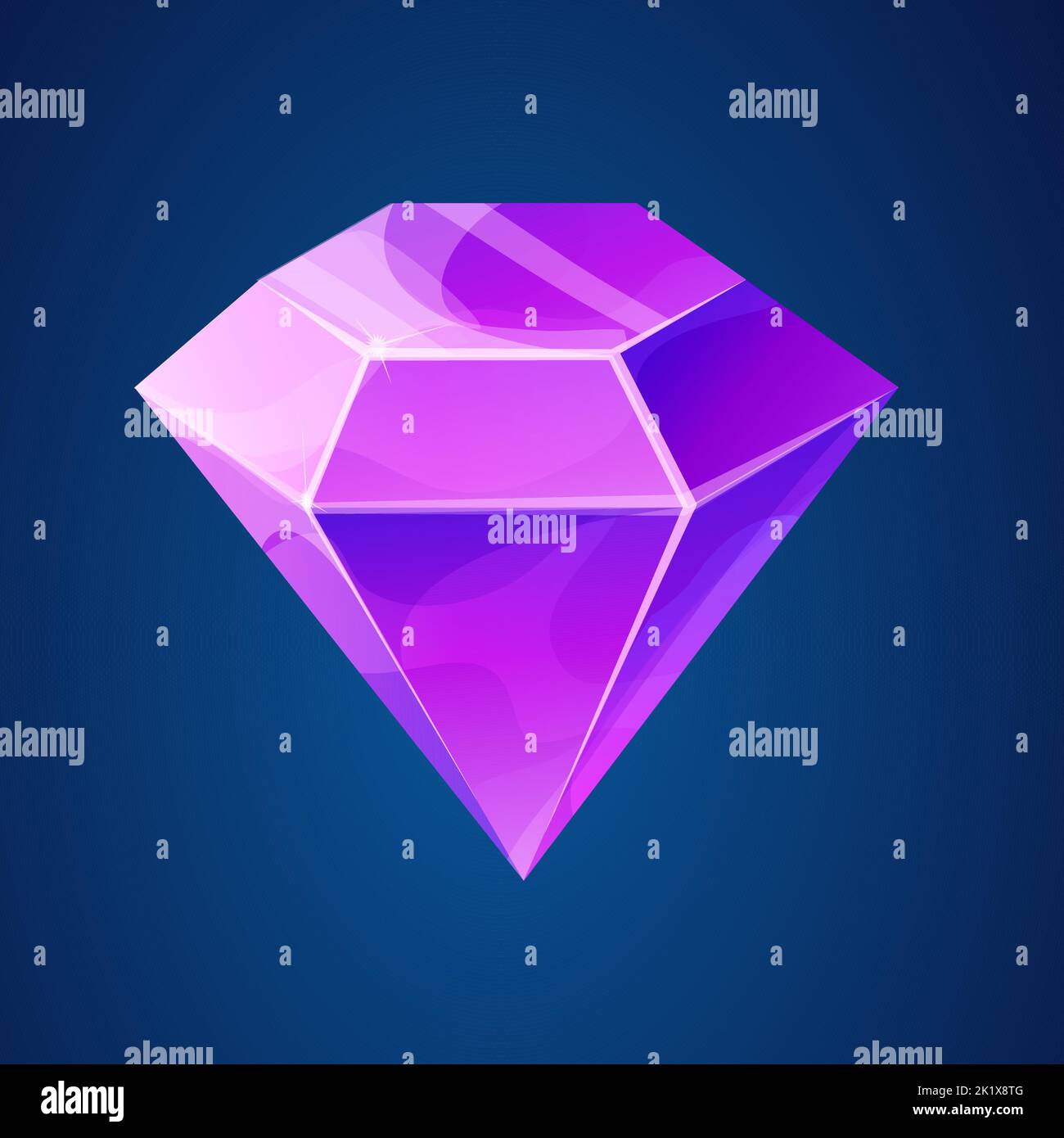 Diamond game gemstone shiny stone in cartoon style isolated on ...