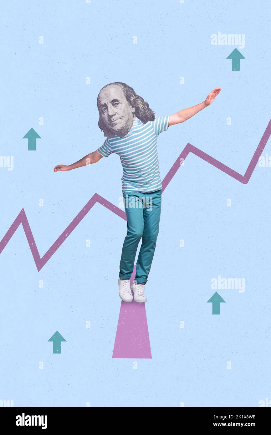 Creative photo 3d collage poster postcard artwork of funny funky man ...