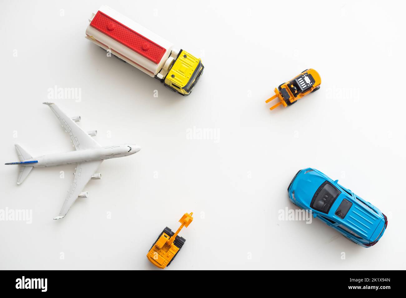 Plastic car. different types of toy transport Stock Photo - Alamy
