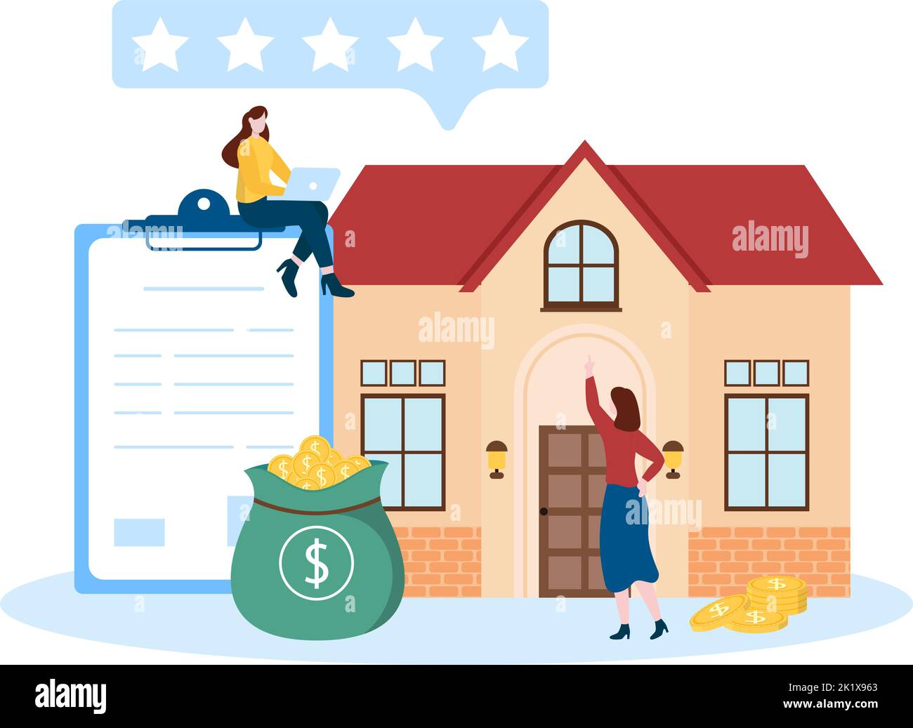 Mortgage Template Hand Drawn Cartoon Flat Illustration of Term Credit ...