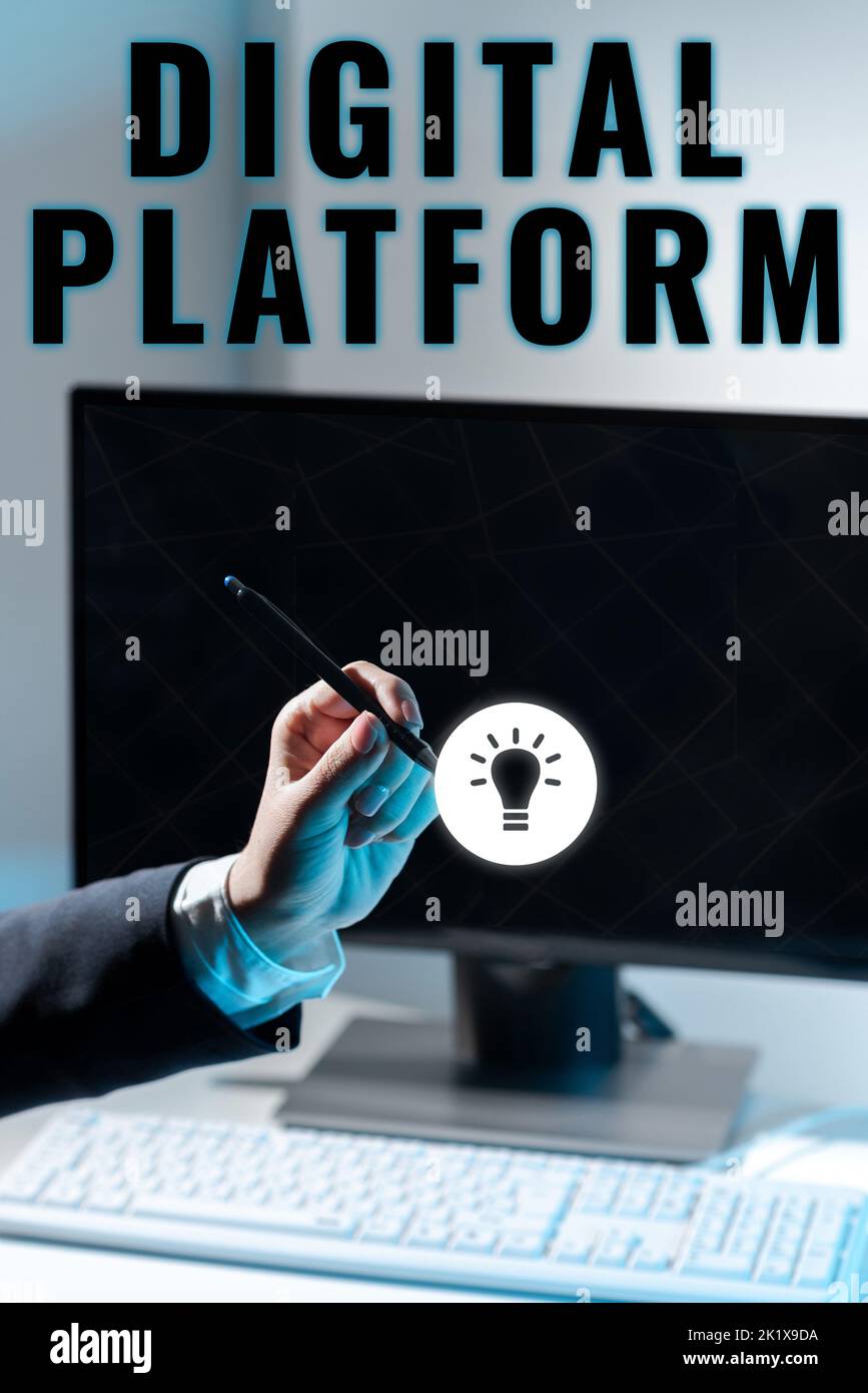 Sign displaying Digital Platformmarketing campaign or branding new ...