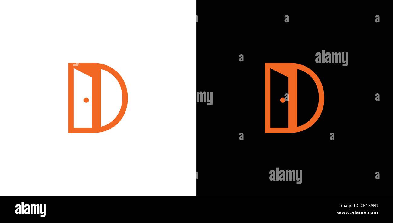 Modern and simple letter D initial door logo design Stock Vector Image ...