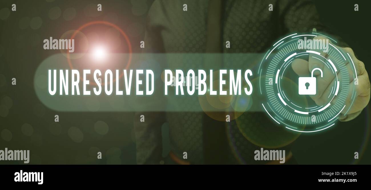 Conceptual caption Unresolved Problems. Business idea those Queries no ...