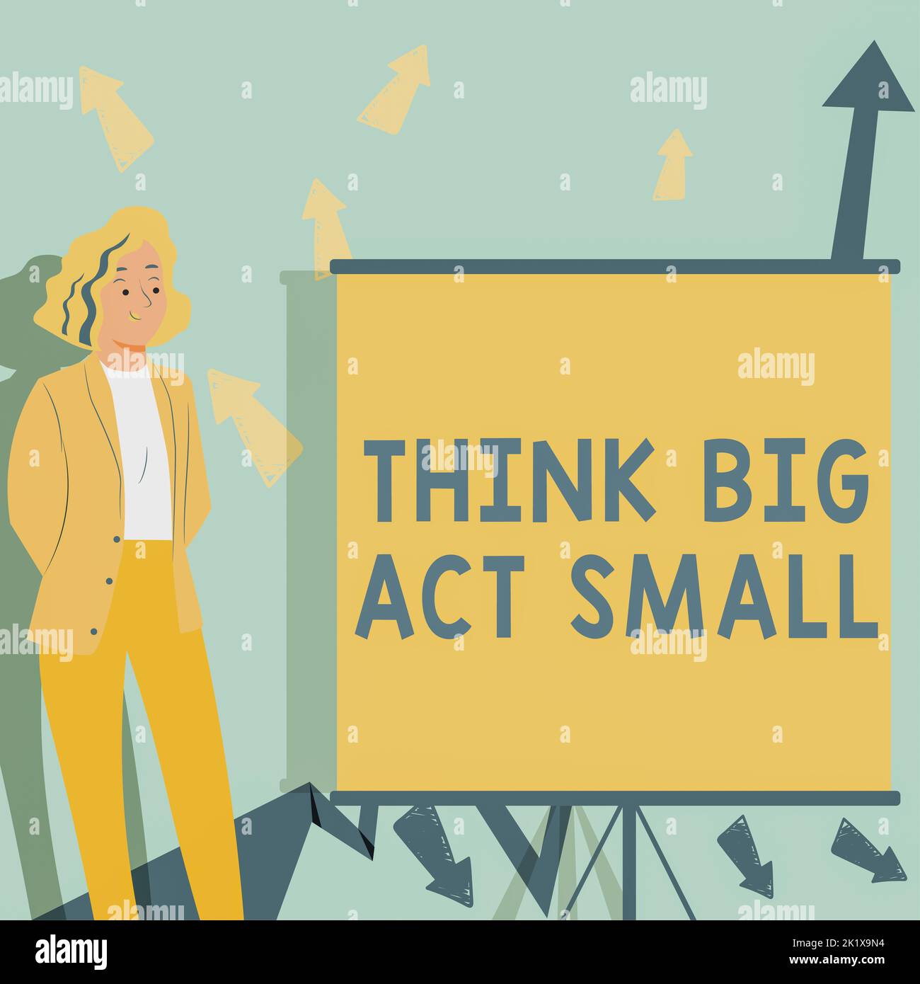 Text caption presenting Think Big Act Small. Business concept Great ...