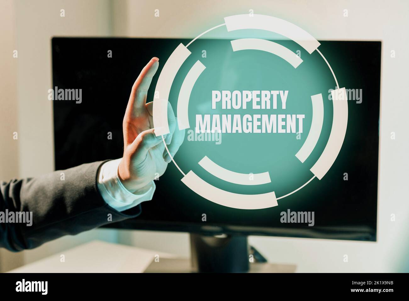 Text caption presenting Property Management. Conceptual photo ...