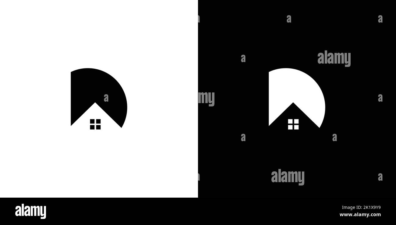 Modern and simple letter D initials house logo design Stock Vector ...