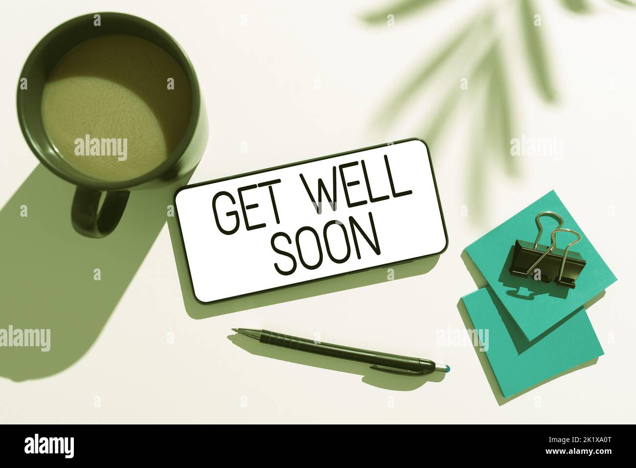 Sign displaying Get Well Soon. Word Written on Wishing you have better ...
