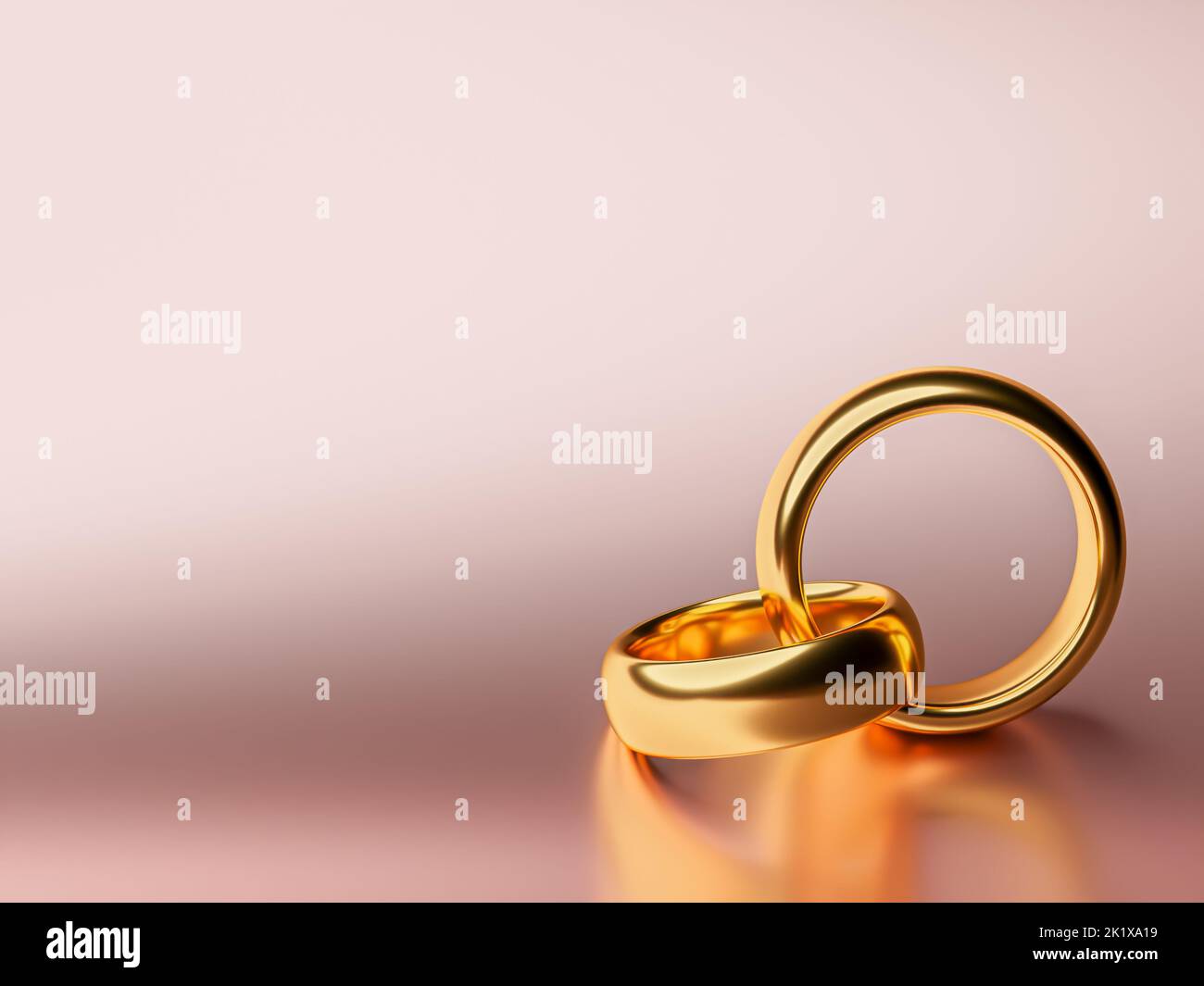 Illustration of two wedding gold rings with blank background. Unity ...