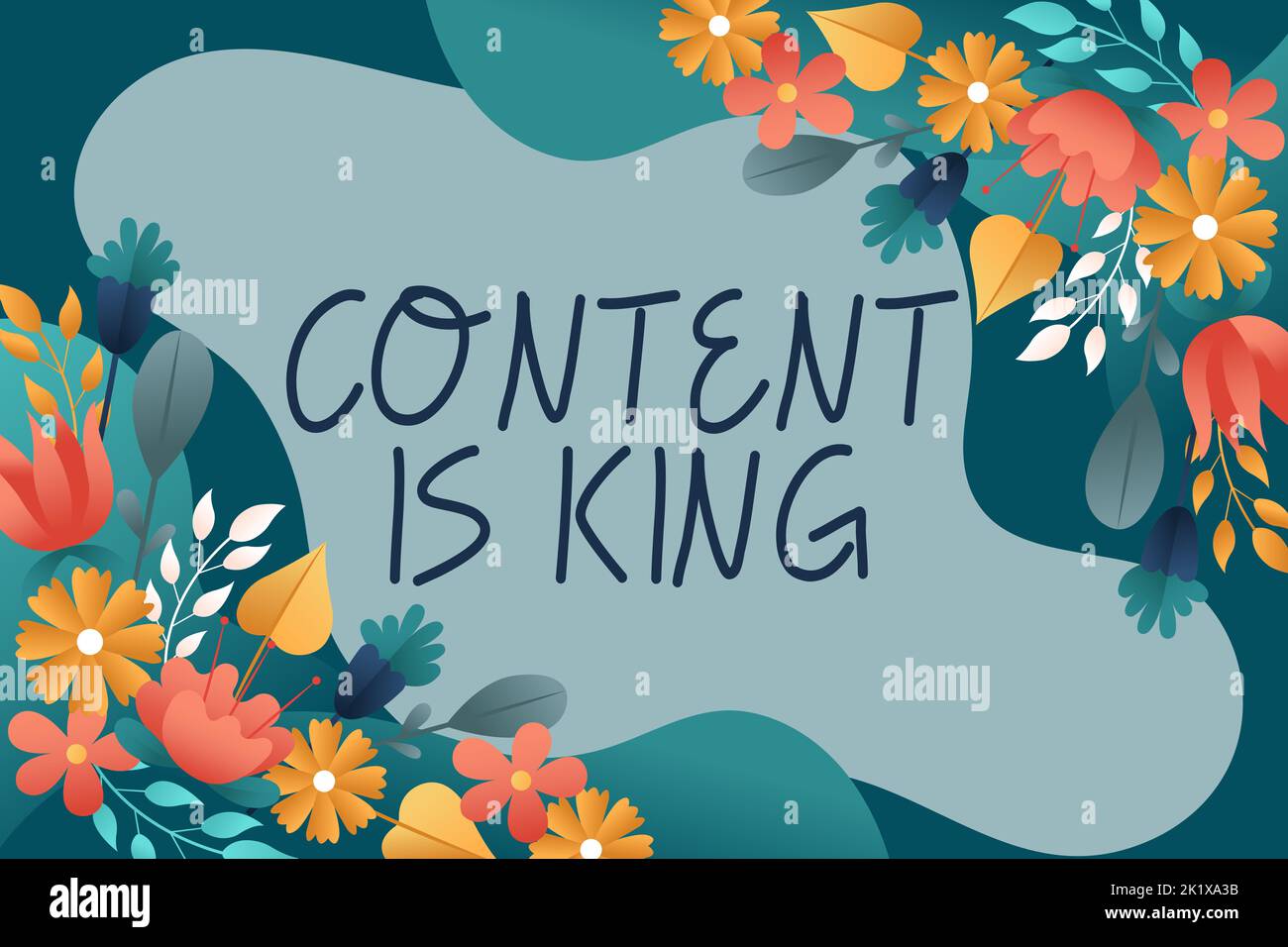 Writing displaying text Content Is KingContent is the heart of today's ...