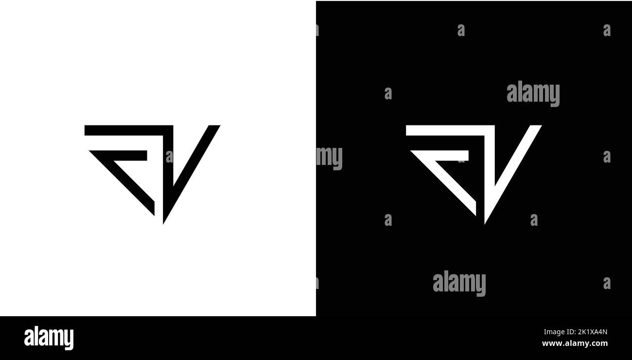 Modern and sophisticated FV letter initials logo design Stock Vector ...