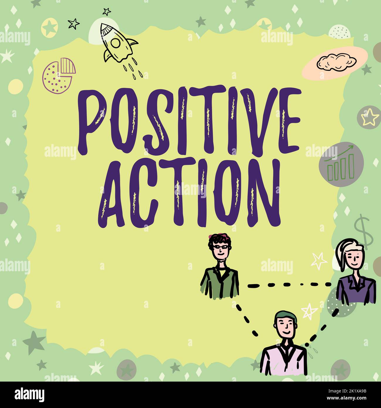 Sign displaying Positive Actiondoing good attitude against certain ...