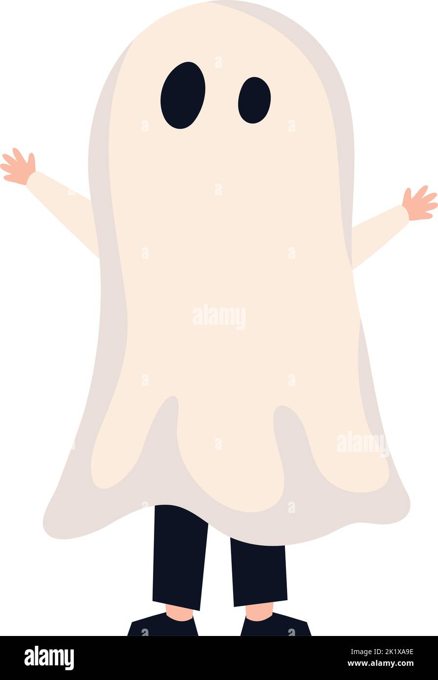 boy with ghost disguise Stock Vector Image & Art - Alamy