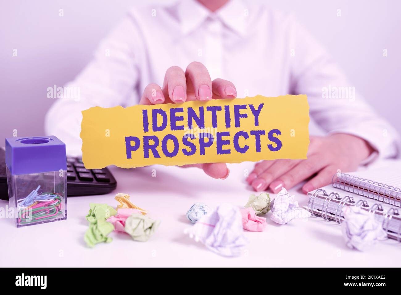 Sign displaying Identify ProspectsPossible client Ideal Customer ...