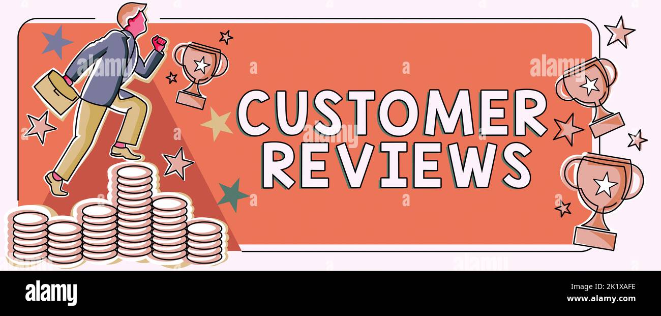 Conceptual display Customer Reviewsreview of product or service made by ...