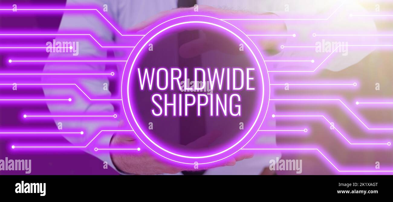 Conceptual caption Worldwide ShippingSea Freight Delivery of Goods ...