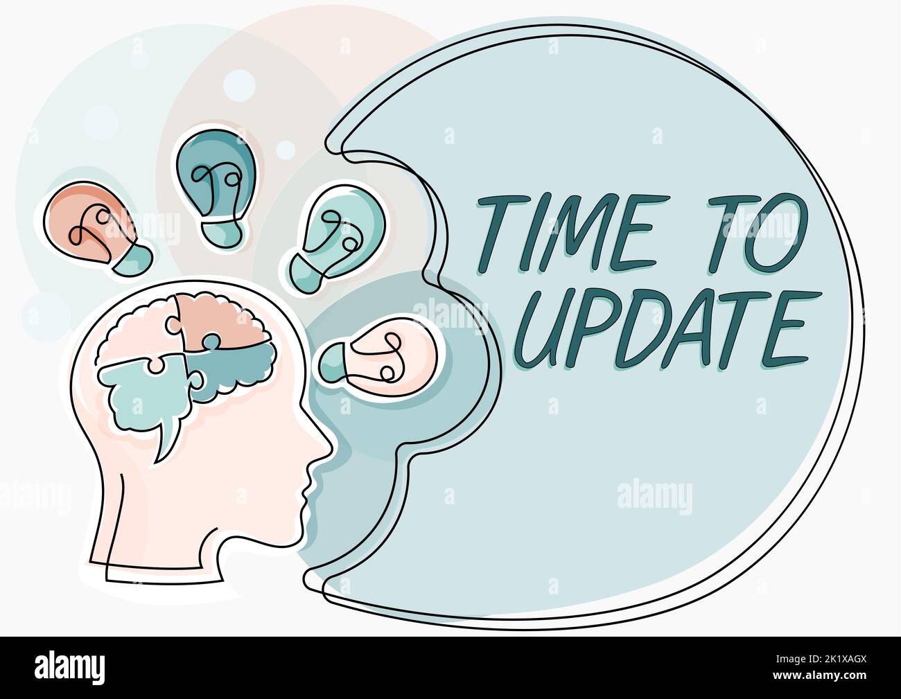 Hand writing sign Time To UpdateThe latest information about a ...