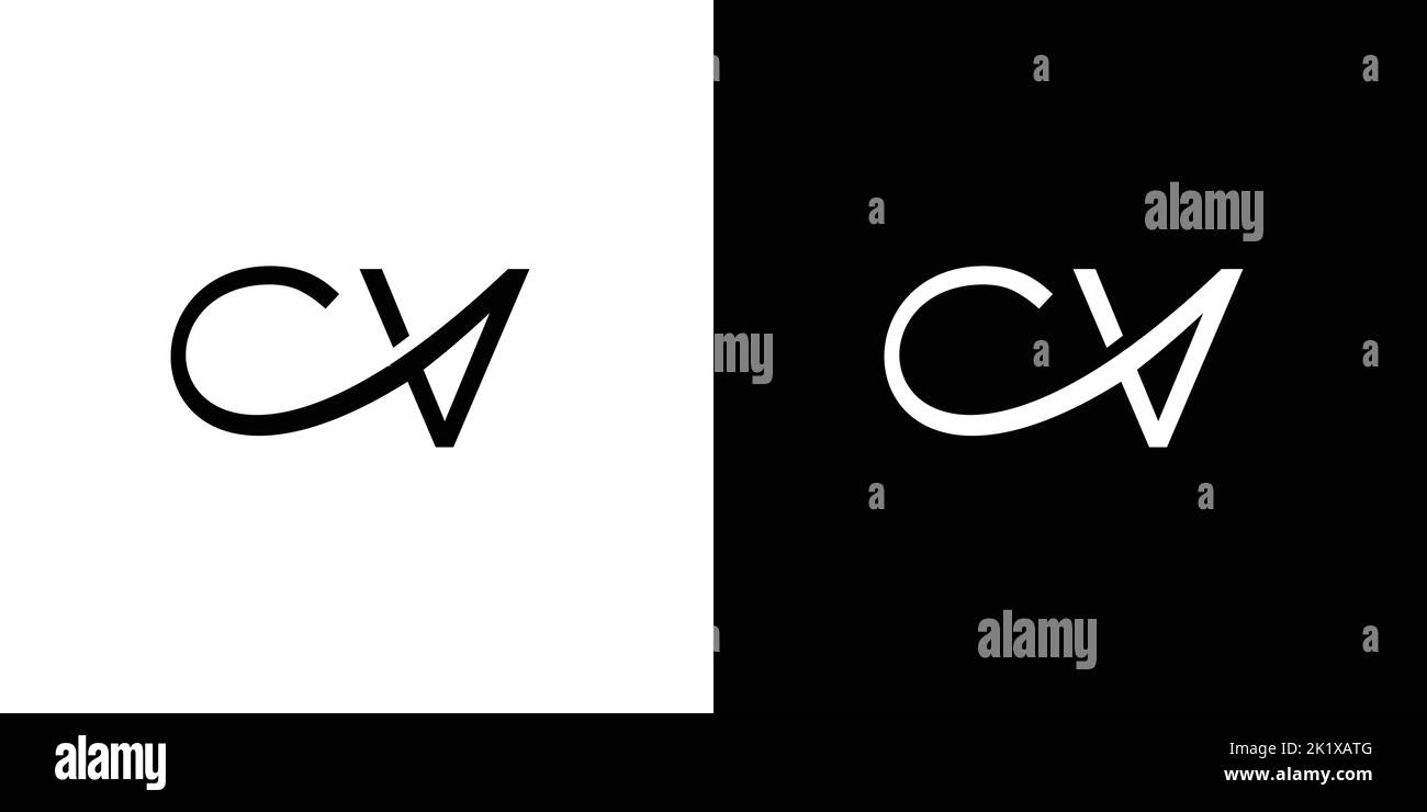 Modern and unique CV initial logo design abstract Stock Vector Image ...