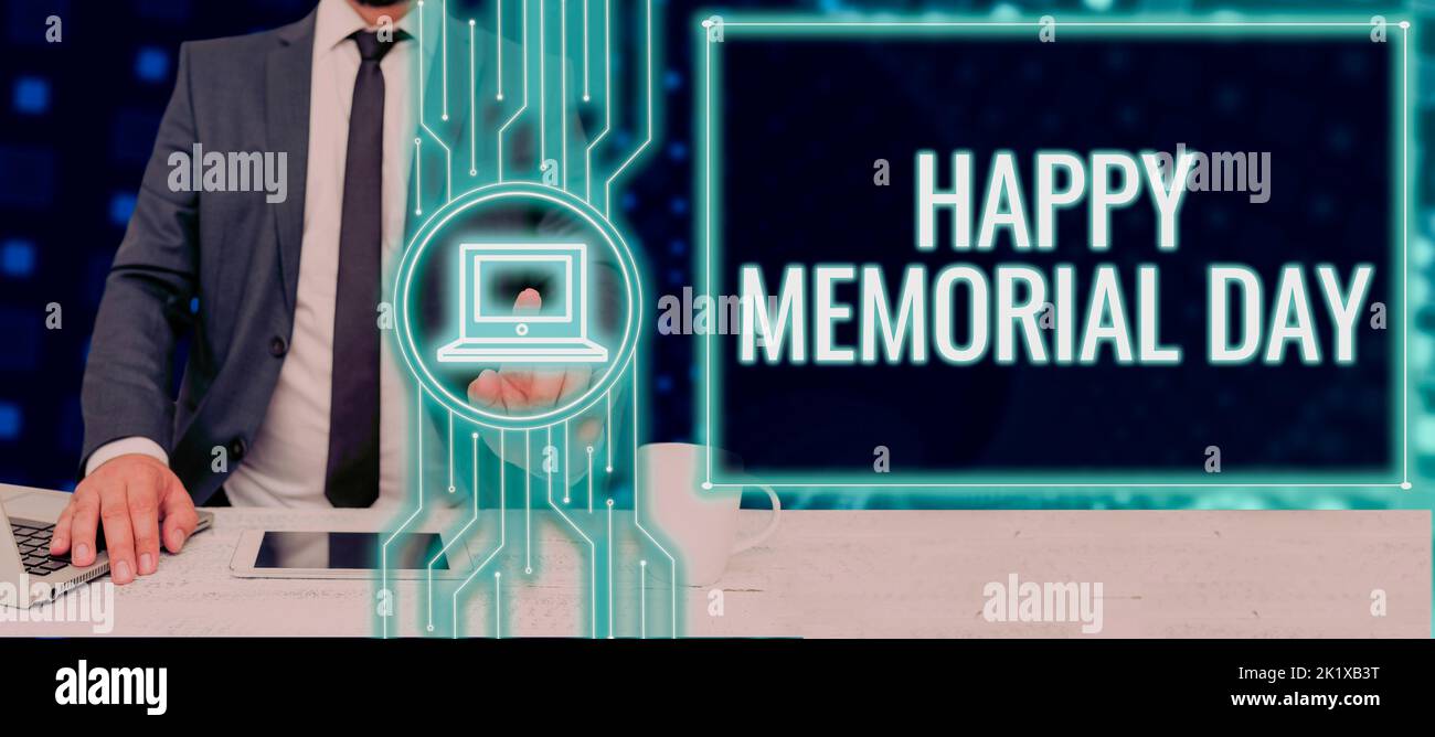 Text caption presenting Happy Memorial DayHonoring Remembering those ...