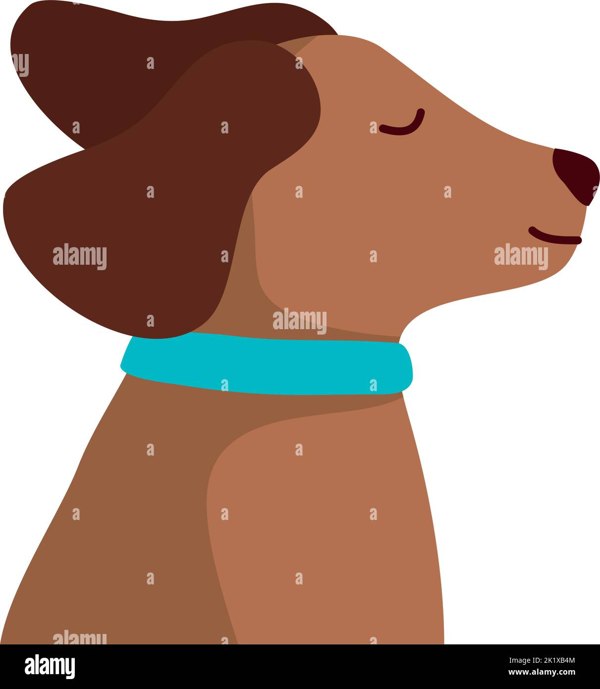 brown dog with necklace Stock Vector Image & Art - Alamy