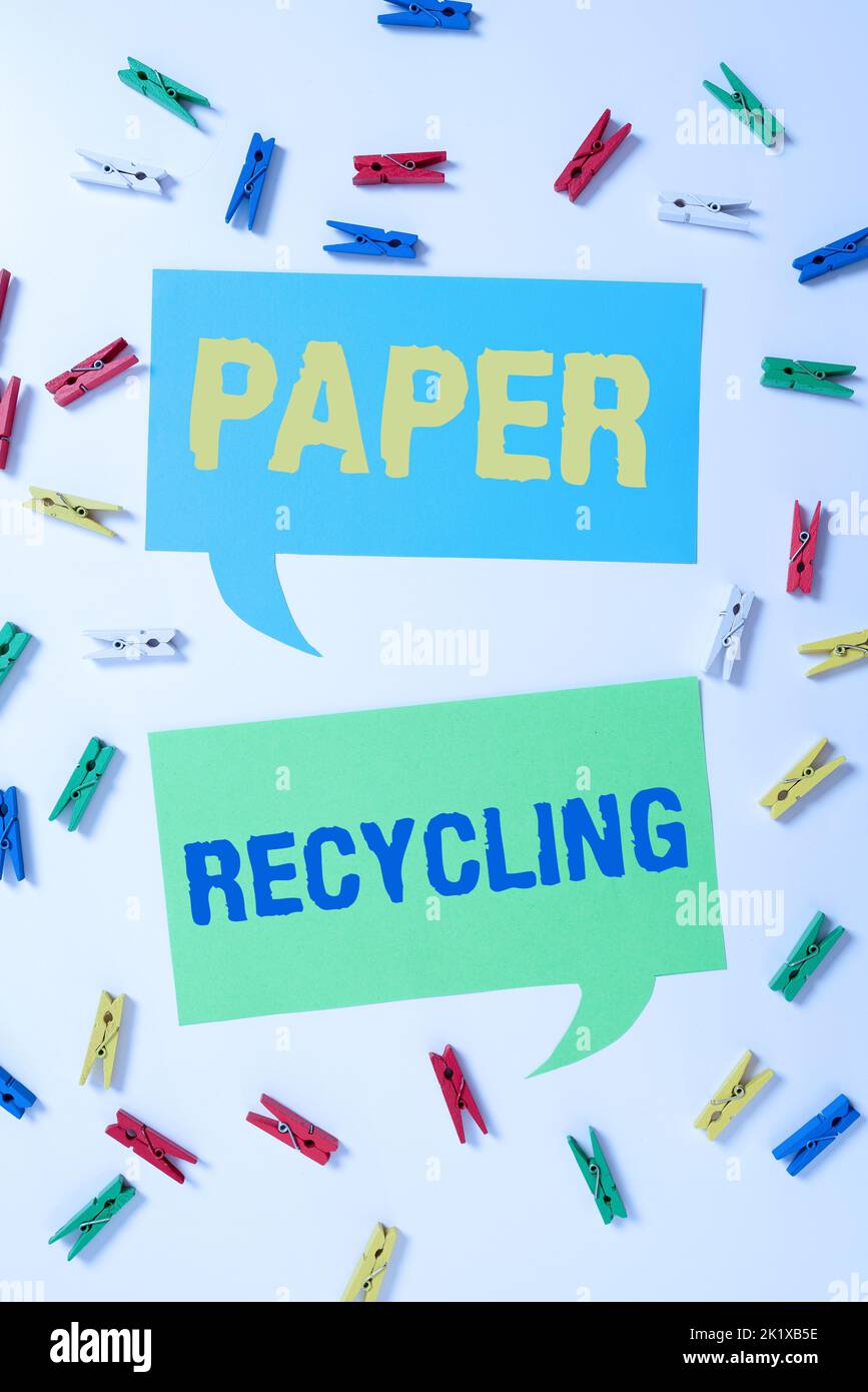 Conceptual display Paper RecyclingUsing the waste papers in a new way ...