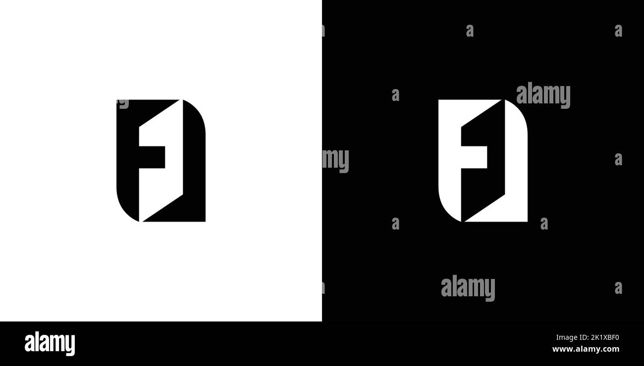 Modern and strong letter FJ initials logo design Stock Vector Image ...