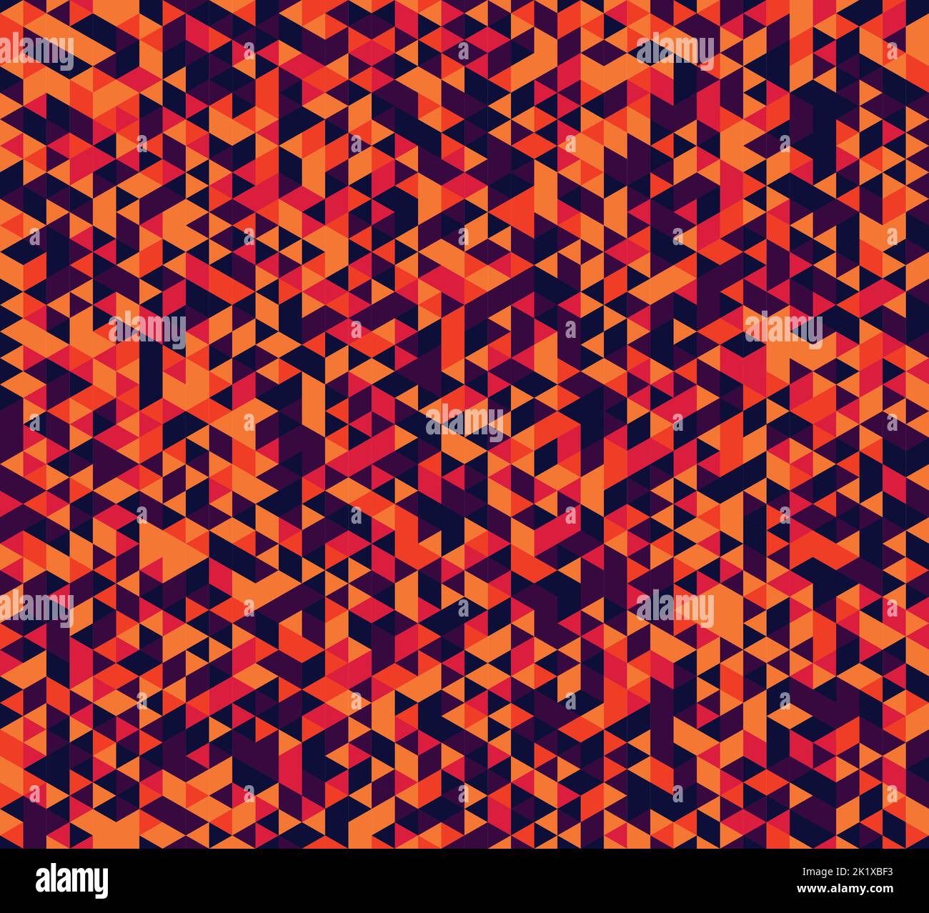 Colorful geometric background. Vector seamless pattern with red, orange ...