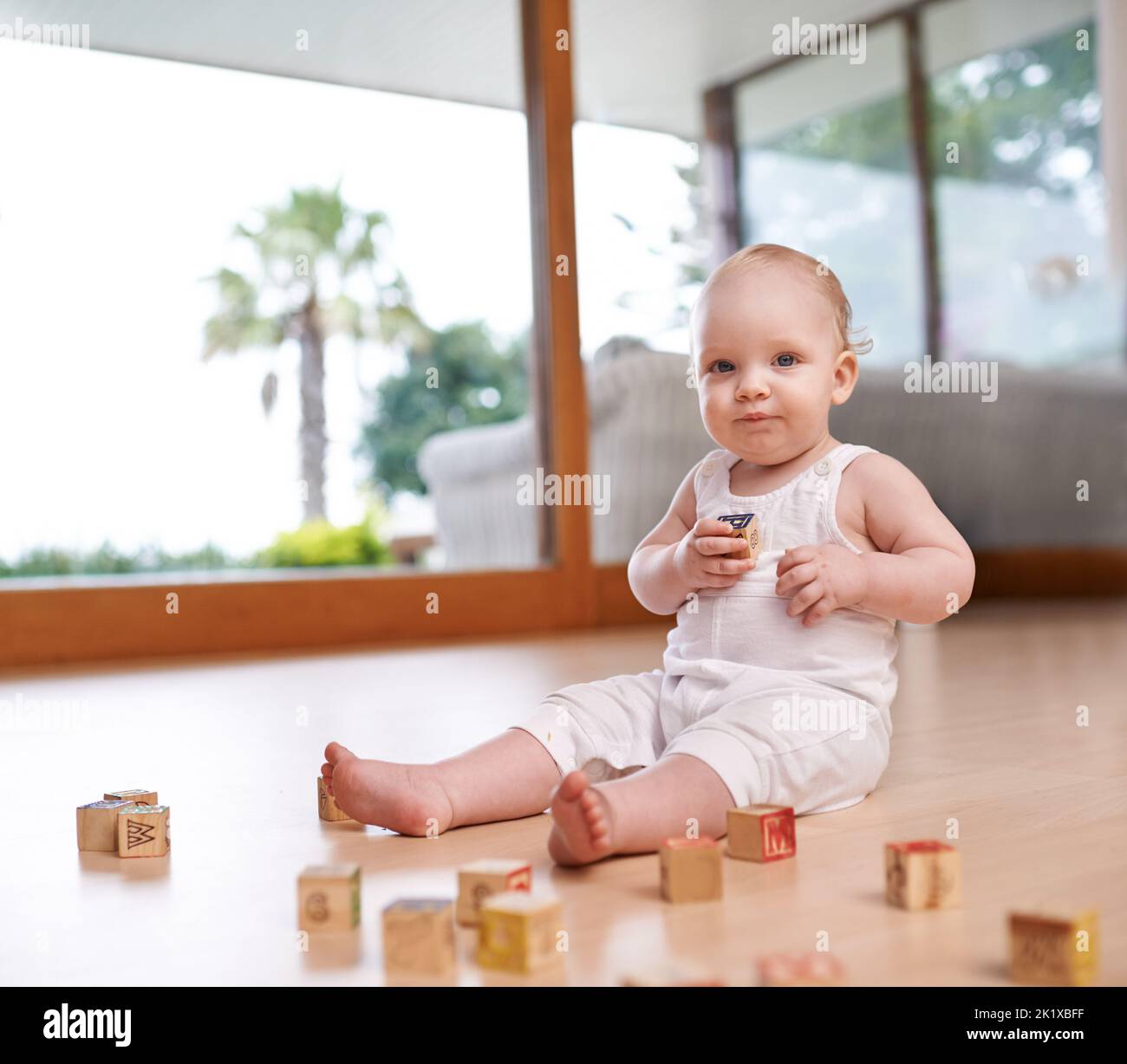 Learning and growing everyday. a cute and adorable baby boy at home ...
