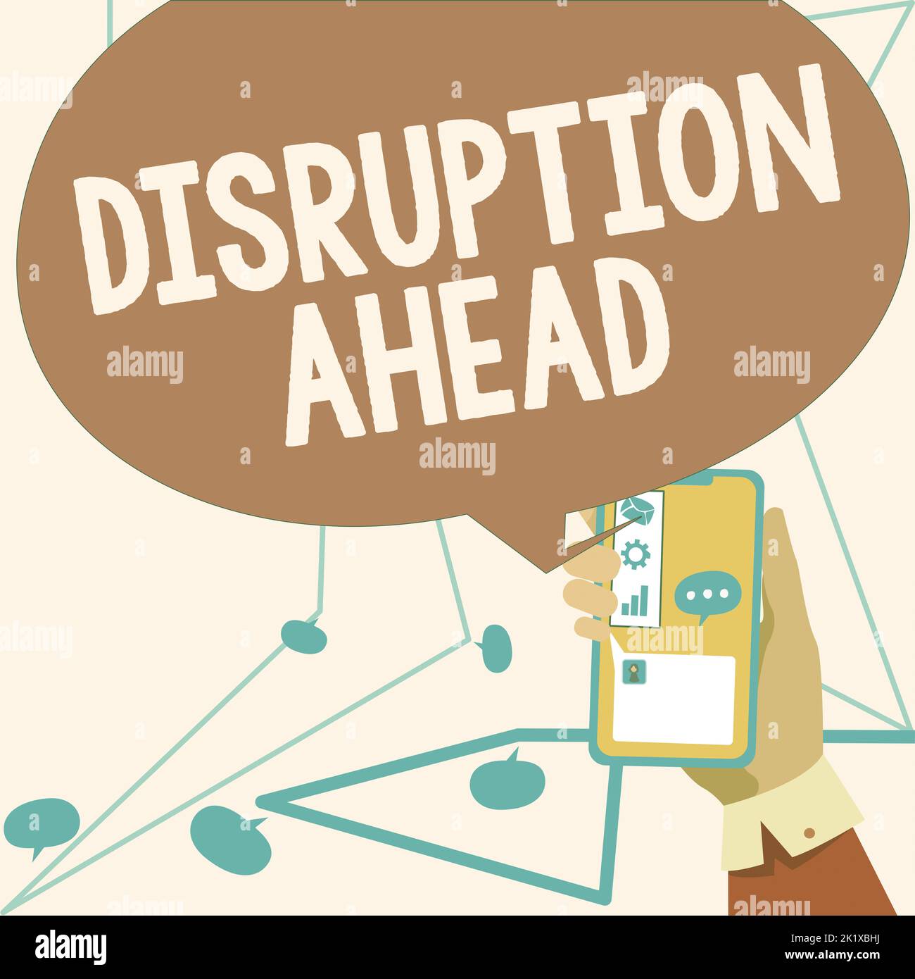 Text showing inspiration Disruption AheadTransformation that is caused ... Text showing inspiration Disruption AheadTransformation that is caused ...