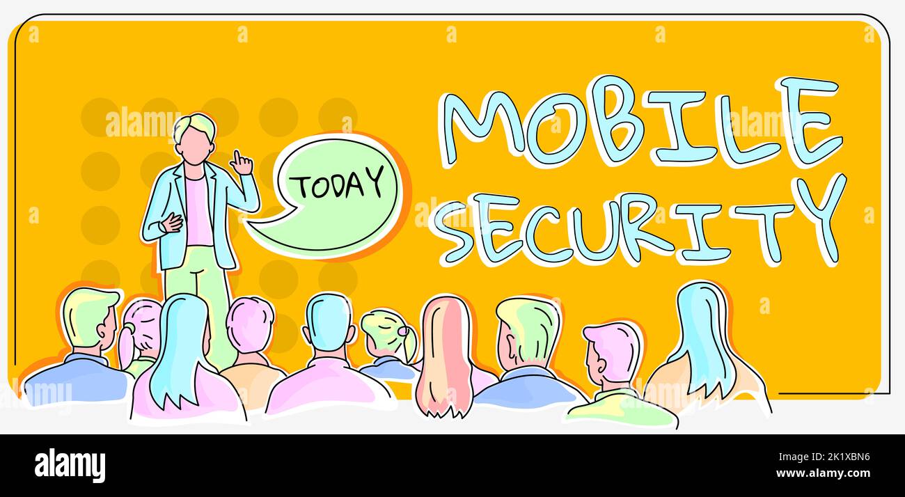 Sign Displaying Mobile Securityprotection Of Mobile Phone From Threats