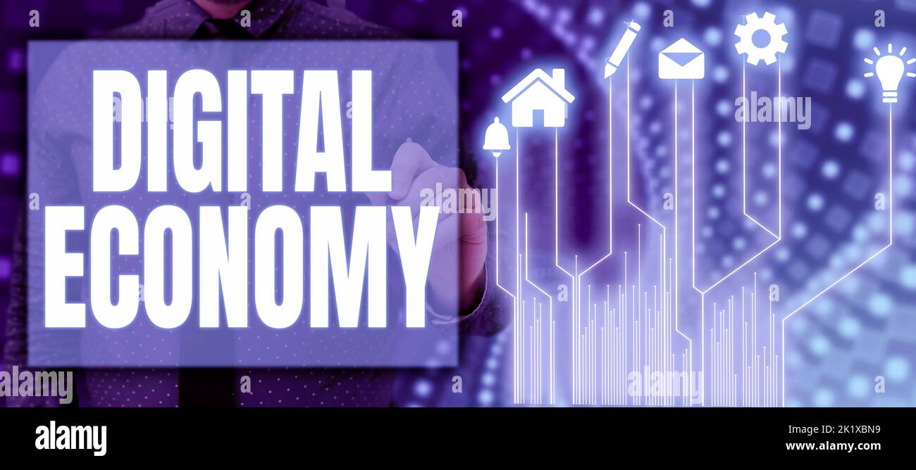 Conceptual display Digital Economyworldwide network of economic ...