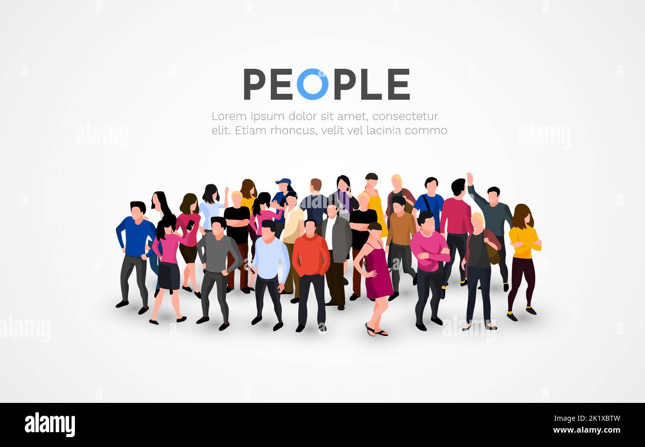 Large crowd people walking Stock Vector Images - Alamy
