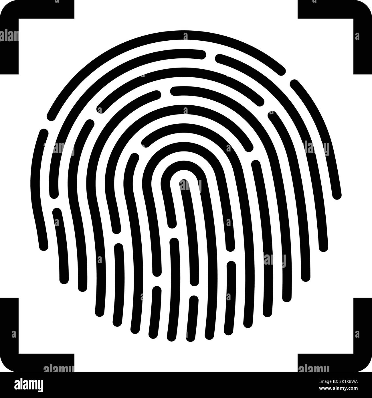 Fingerprint scan icon; black isolated on white background Stock Vector Image & Art - Alamy