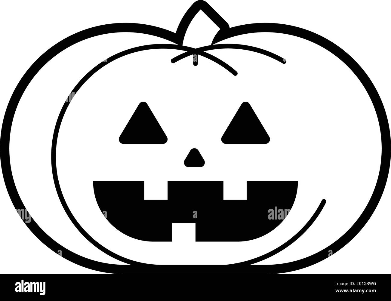 Halloween Pumpkin icon. Black and white illustration Stock Vector Image ...