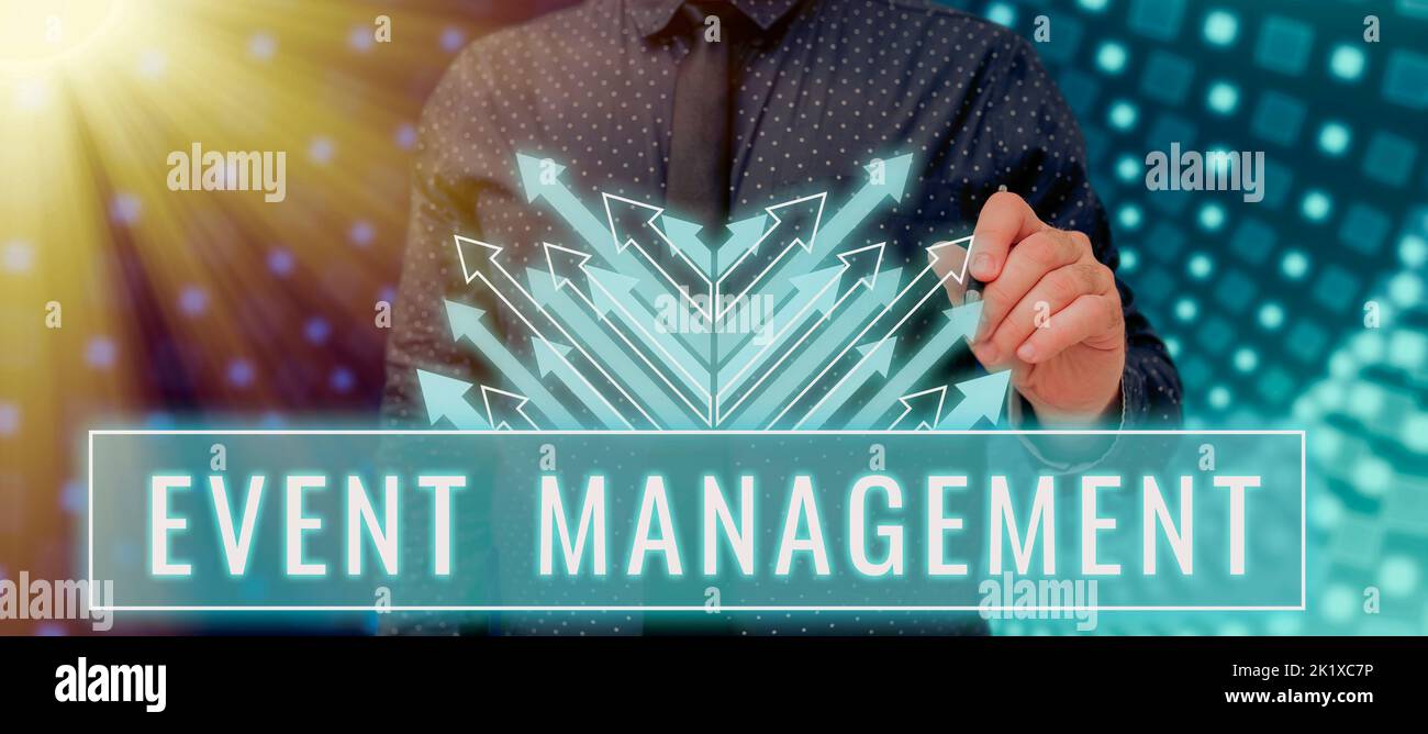 Text caption presenting Event Managementcreation and development of ... Text caption presenting Event Managementcreation and development of ...