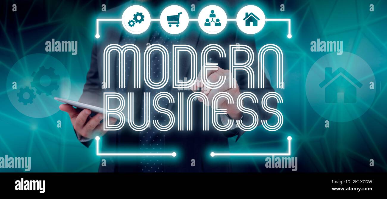 Text sign showing Modern BusinessIntroduction to the philosophy of ...