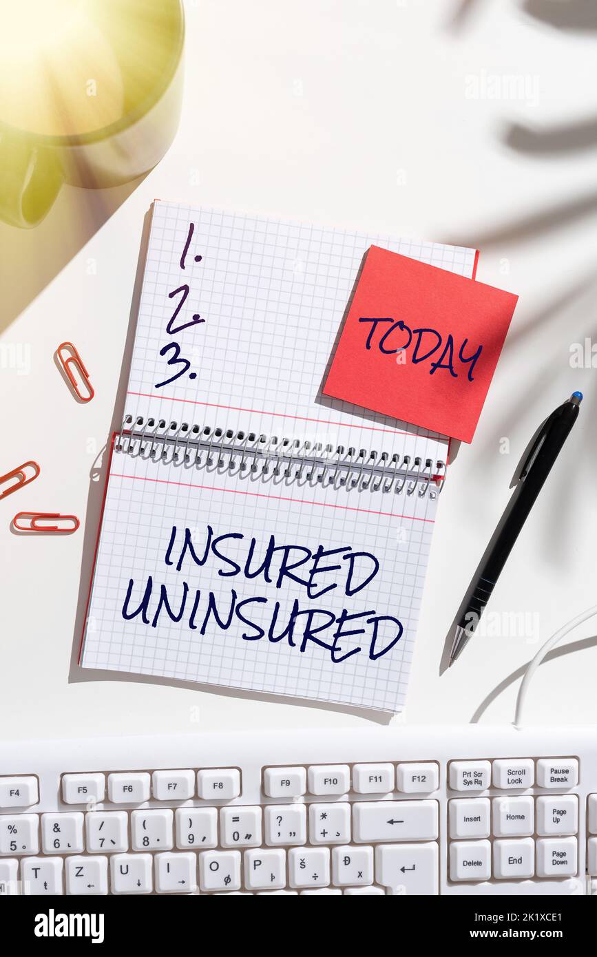 Text showing inspiration Insured UninsuredCompany selling insurance ...