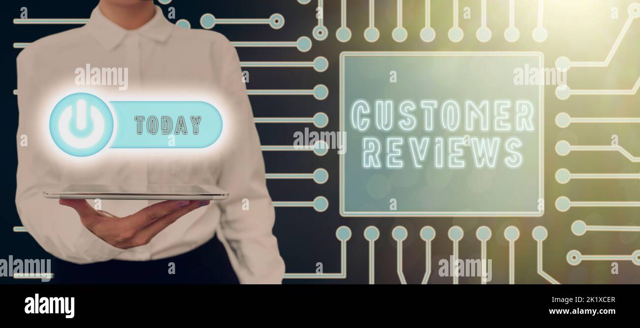 Conceptual caption Customer Reviewsreview of product or service made by ...