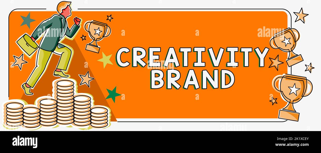 Conceptual caption Creativity Branddesign name or feature that ...