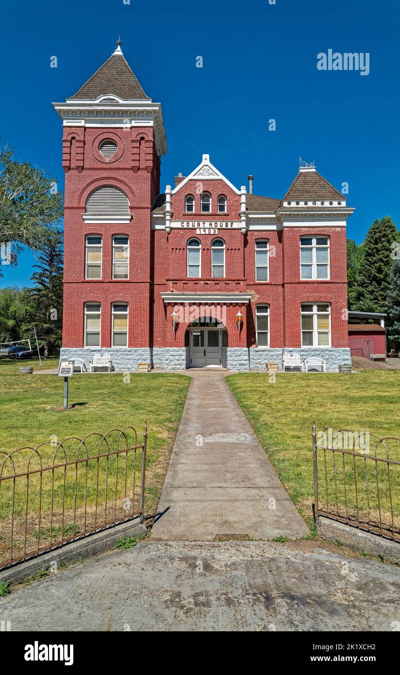 The front of the old Piute County Courthouse in Junction, Utah, USA ...