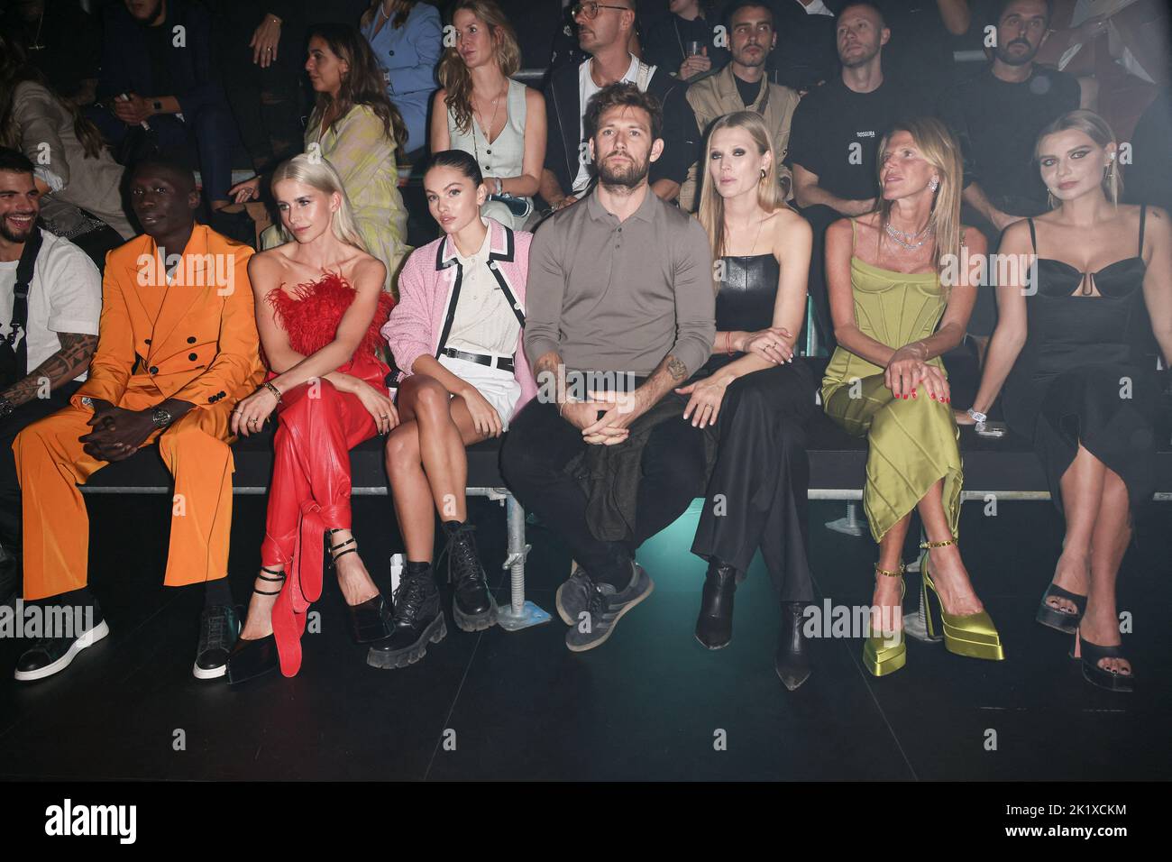 Milan, Italy, September 20, 2022. Caroline Daur, Khaby Lame, Thylane ...