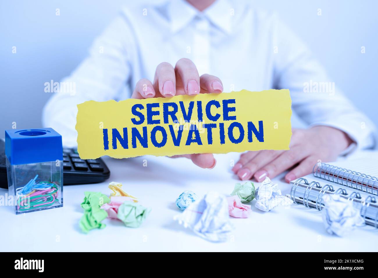 Text showing inspiration Service InnovationImproved Product Line ...