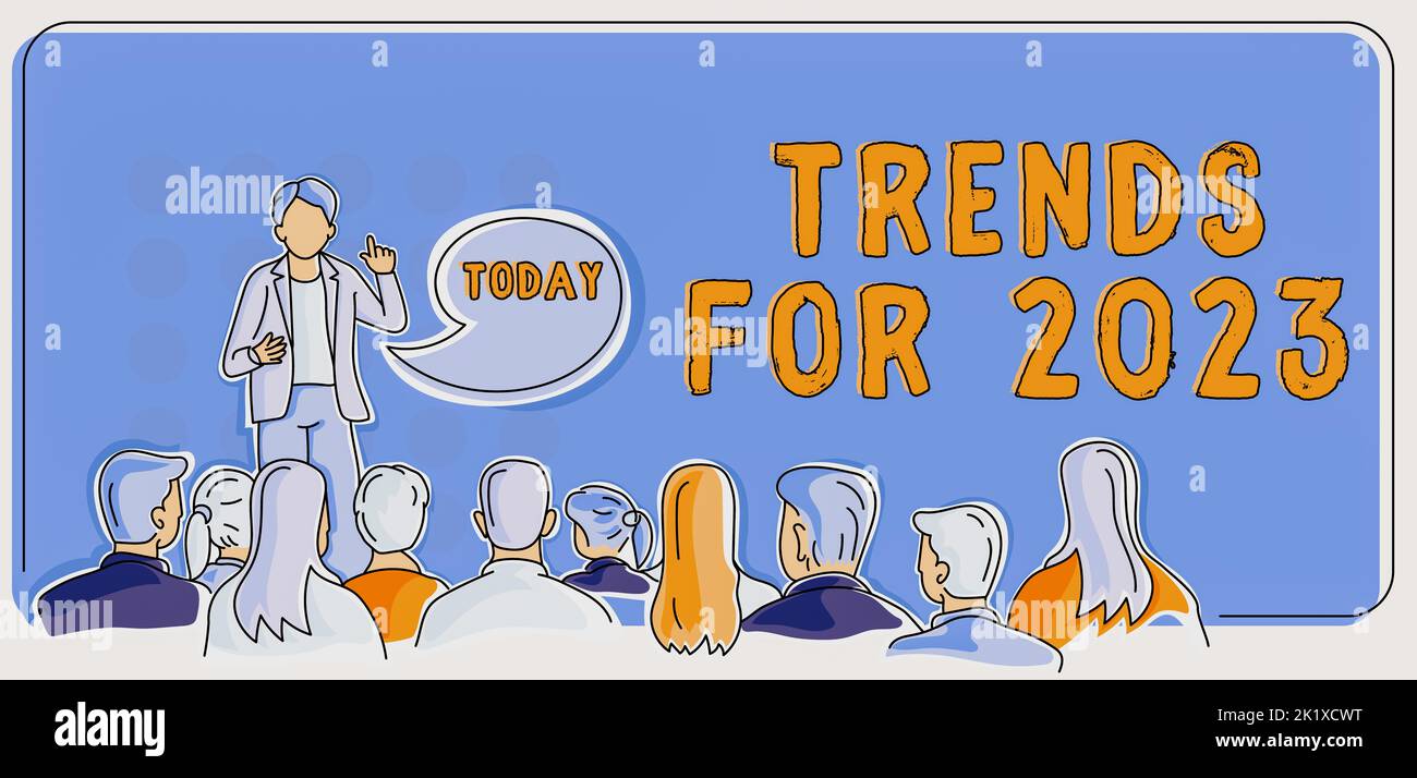 Conceptual display Trends For 2023list of things that got popular very ...