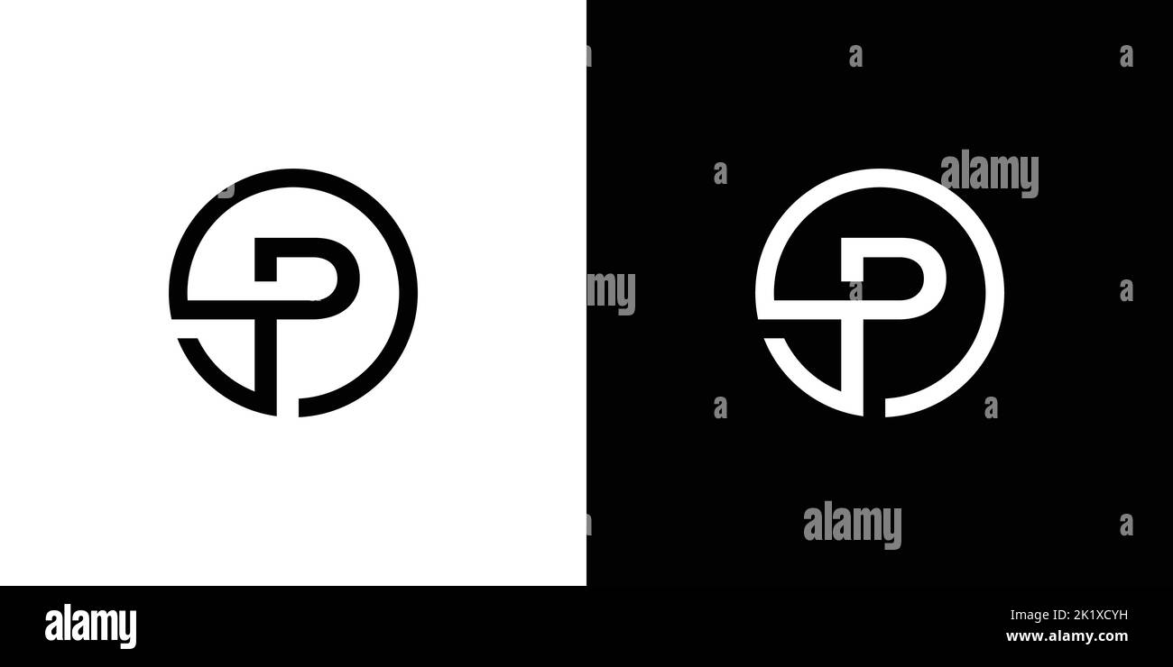 Modern and unique P initial circle logo design abstract Stock Vector ...