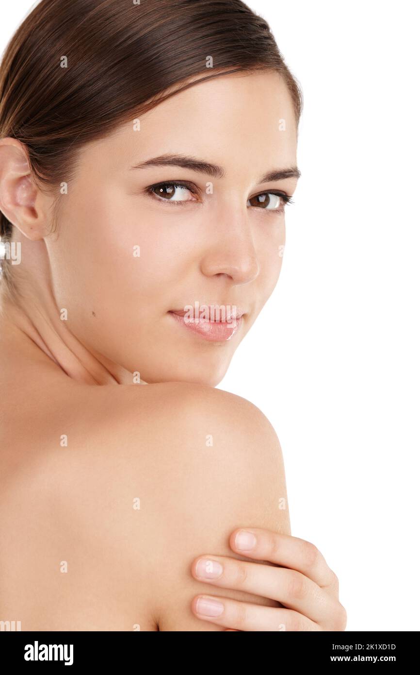 The feeling of soft and smooth skin. Cropped portrait of a beautiful ...