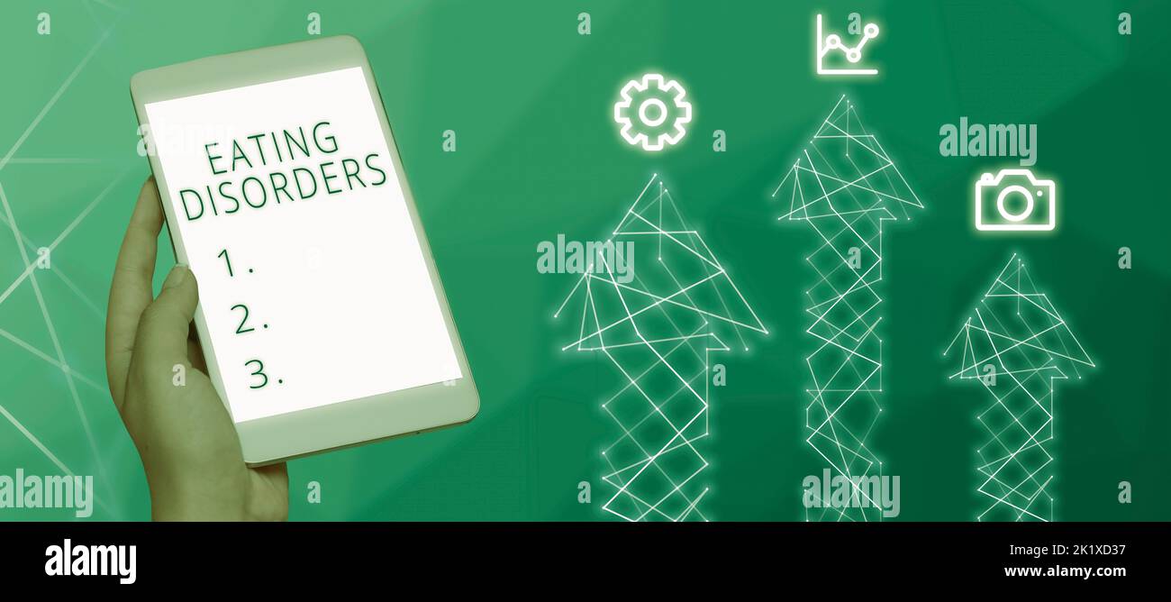 Text caption presenting Eating Disordersany of a range of psychological ...