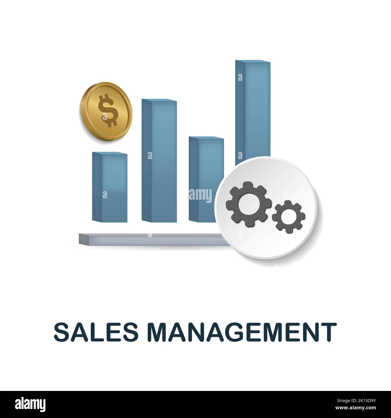 Sales Management icon. 3d illustration from company management ...