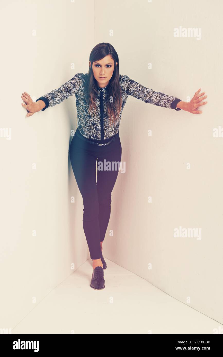 Pushing fashion forward. Full length studio shot of an attractive woman ...