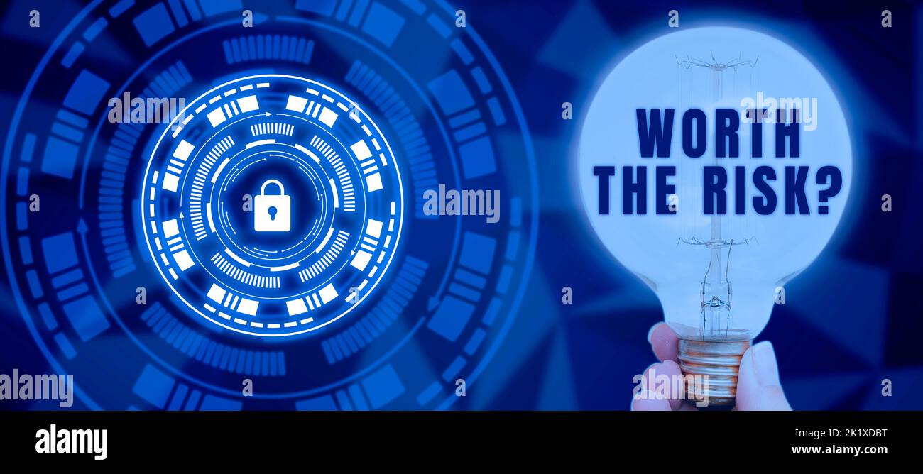 Text sign showing Worth The Risk questionasking if certain action ...