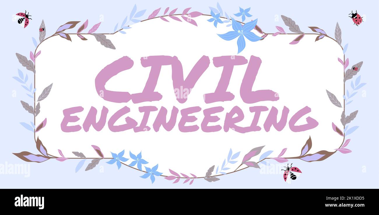 Hand writing sign Civil EngineeringPlanning Design Building of roads ...